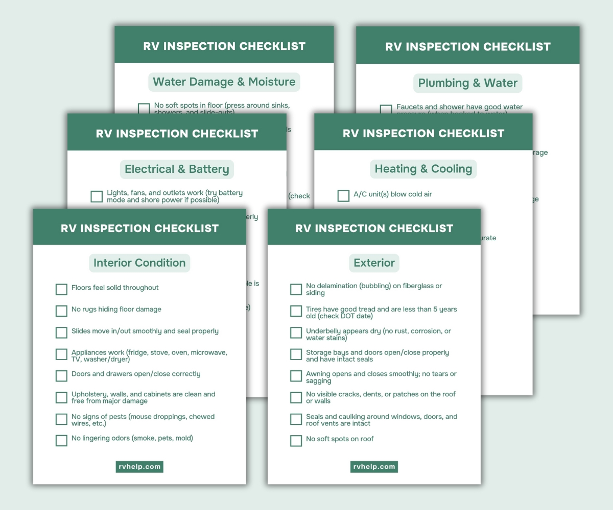 Free RV Inspection Checklist: Buying Guide for Used RV Shoppers [PDF ...